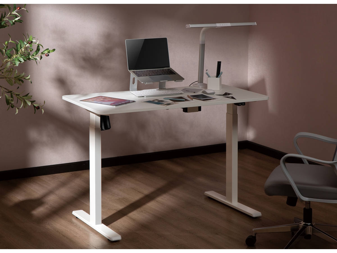 Escritorio Electrico Elevable MITSAI Boston (Blanco - 60 x 73-121 x 120 ...