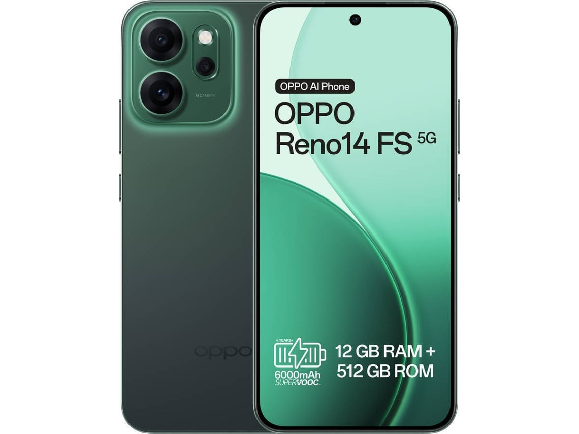 Smartphone OPPO Reno 14 FS (6.57'' - 12 GB - 512 GB - Verde Luminoso ...