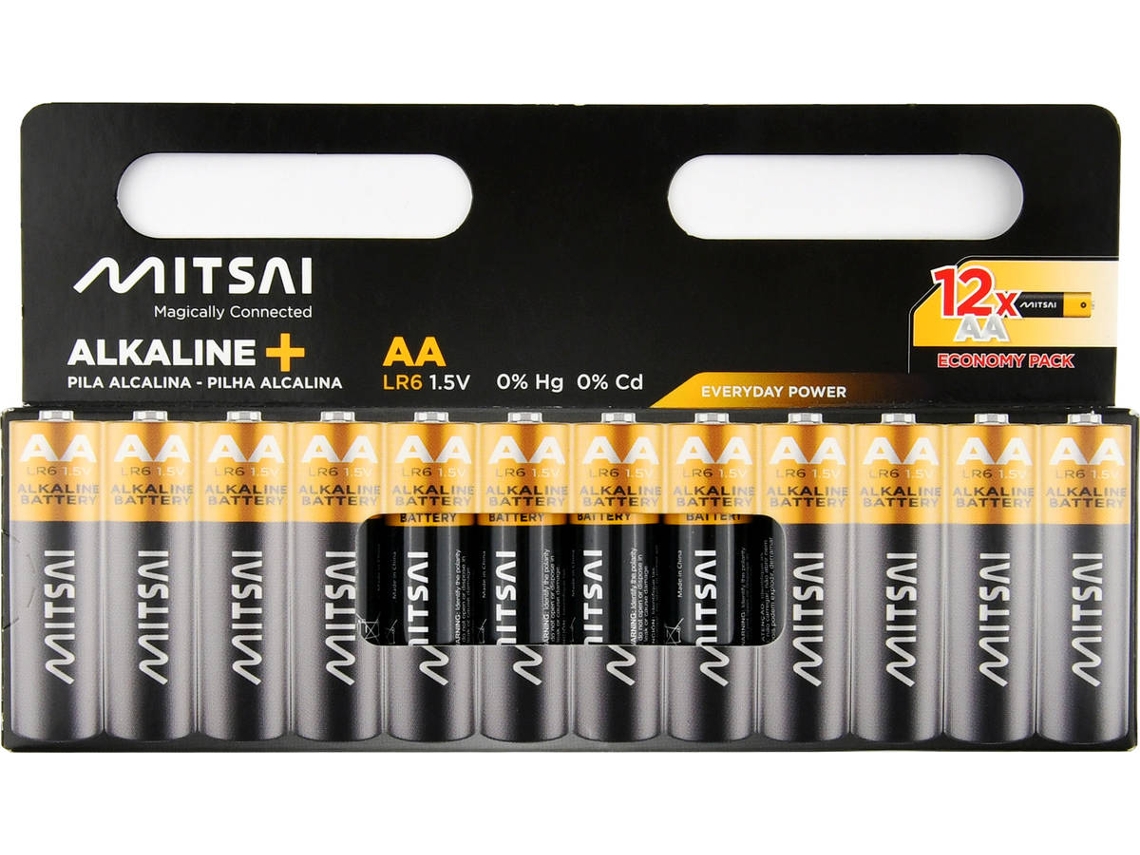 Pilas Alcalinas MITSAI AA LR6 (12 Unidades) | Worten Canarias